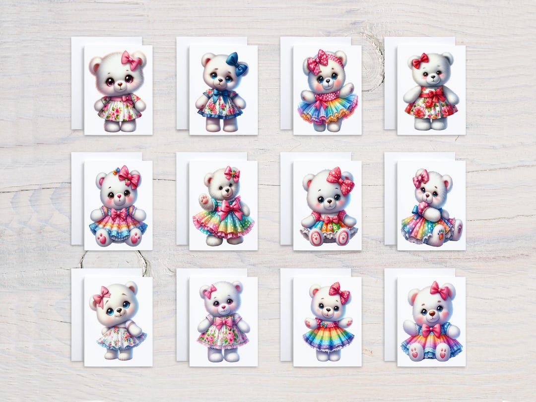 Teddy Bear Card Assortment, Variety Pack, Everyday Card, All Occasion ...
