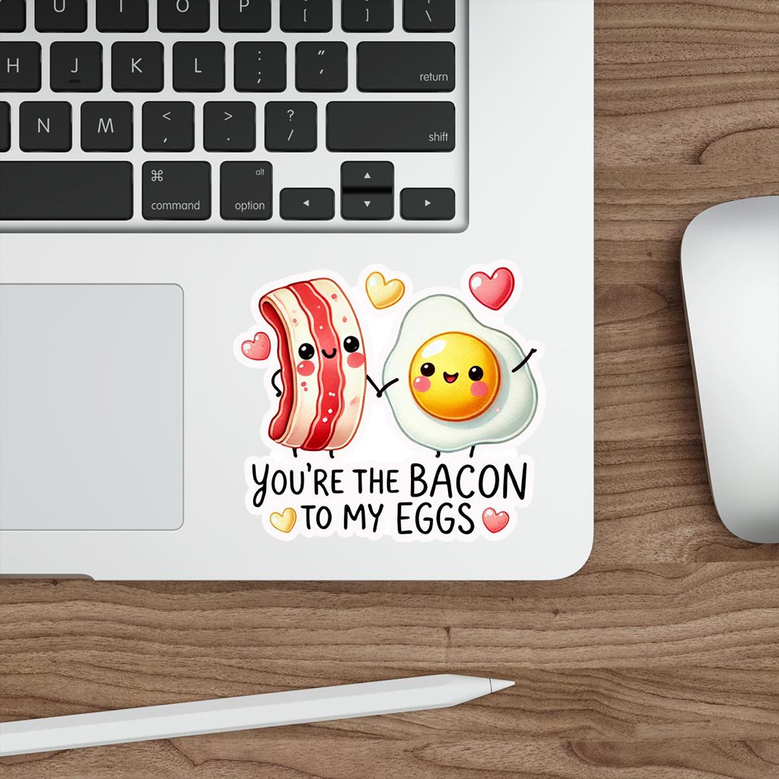 Valentine's Day Bacon & Egg Sticker, Personalized, Classroom Valentine ...