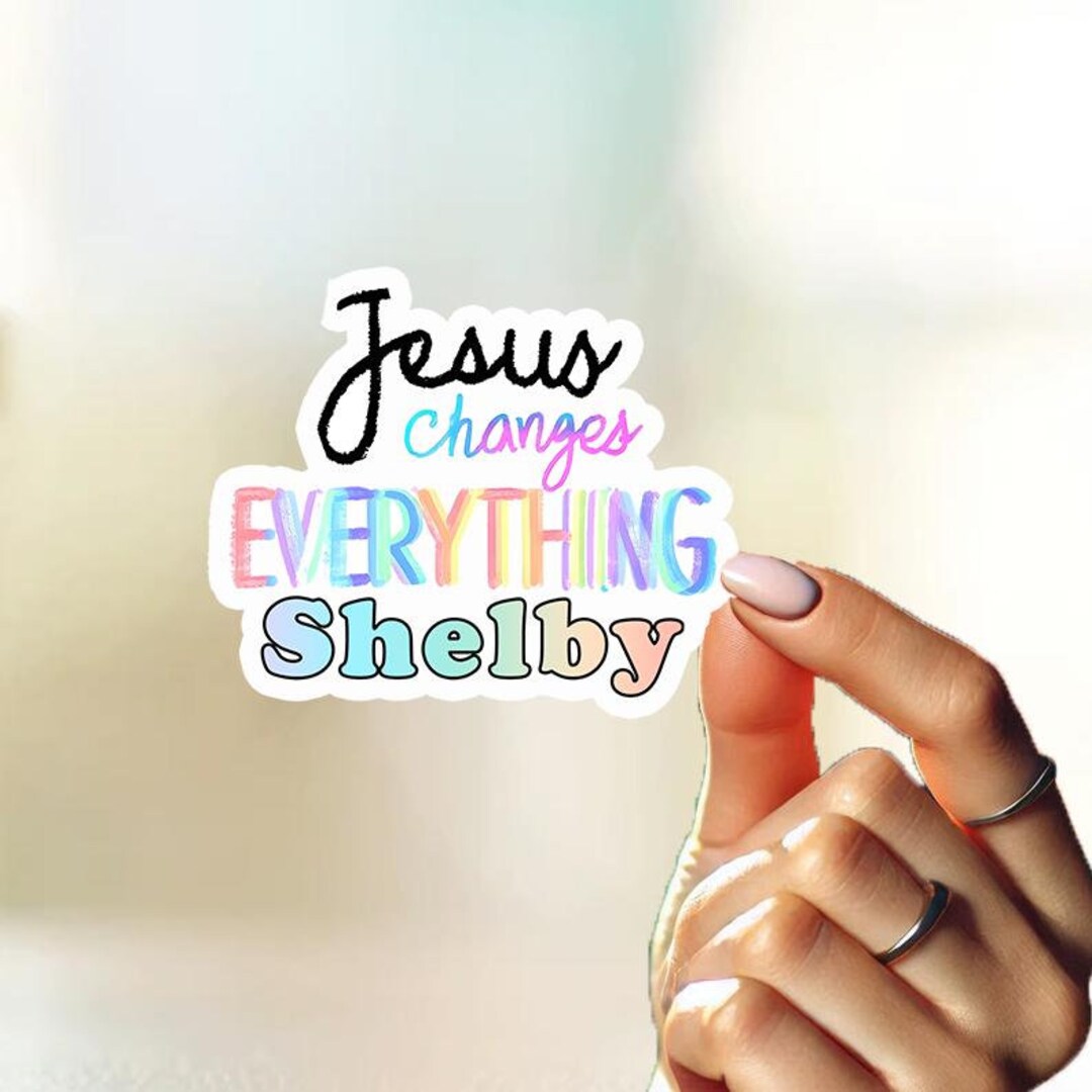 Christian Sticker, Jesus Sticker, Personal-sticker, Custom Name Sticker ...