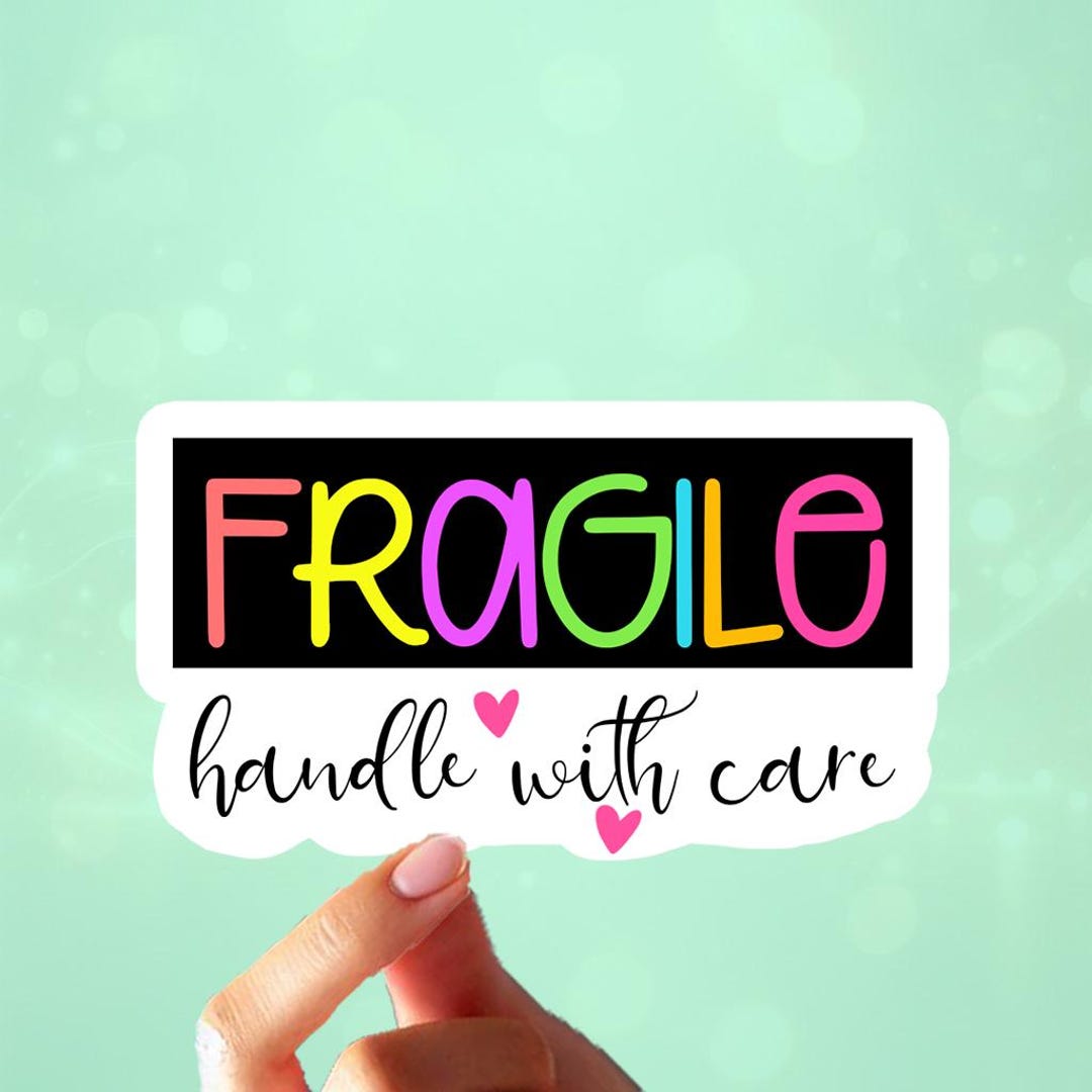 Rainbow Fragile Handle With Care Sticker Sheet, Etsy Sticker, Small ...