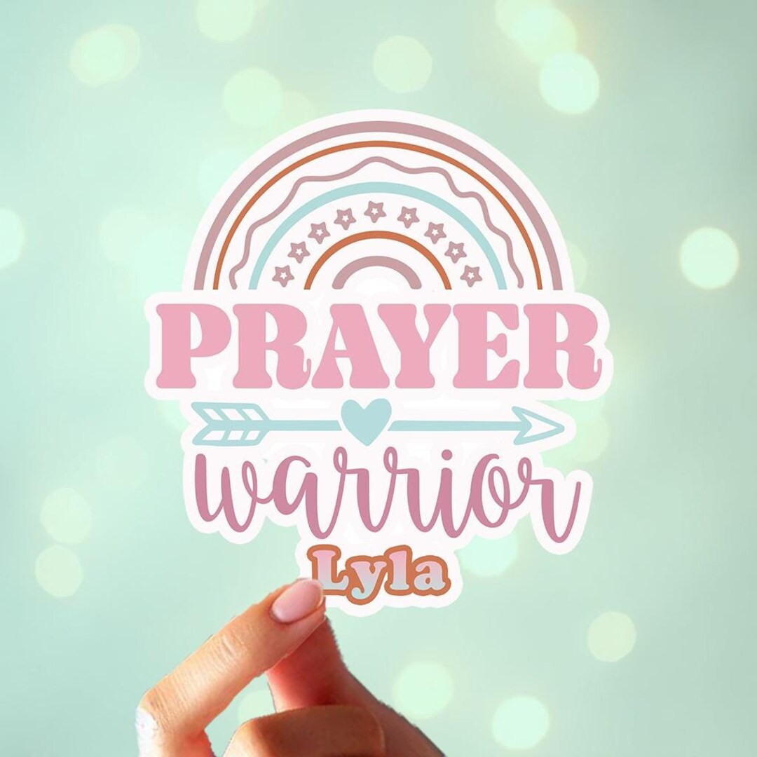 Prayer Warrior Boho Rainbow Sticker, Jesus Stickers, Christian Decal ...