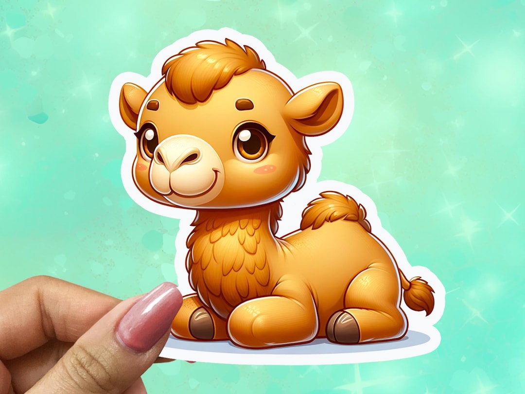 Cute Kawaii Camel Vinyl Sticker, Water-resistant Die Cut Stickers ...