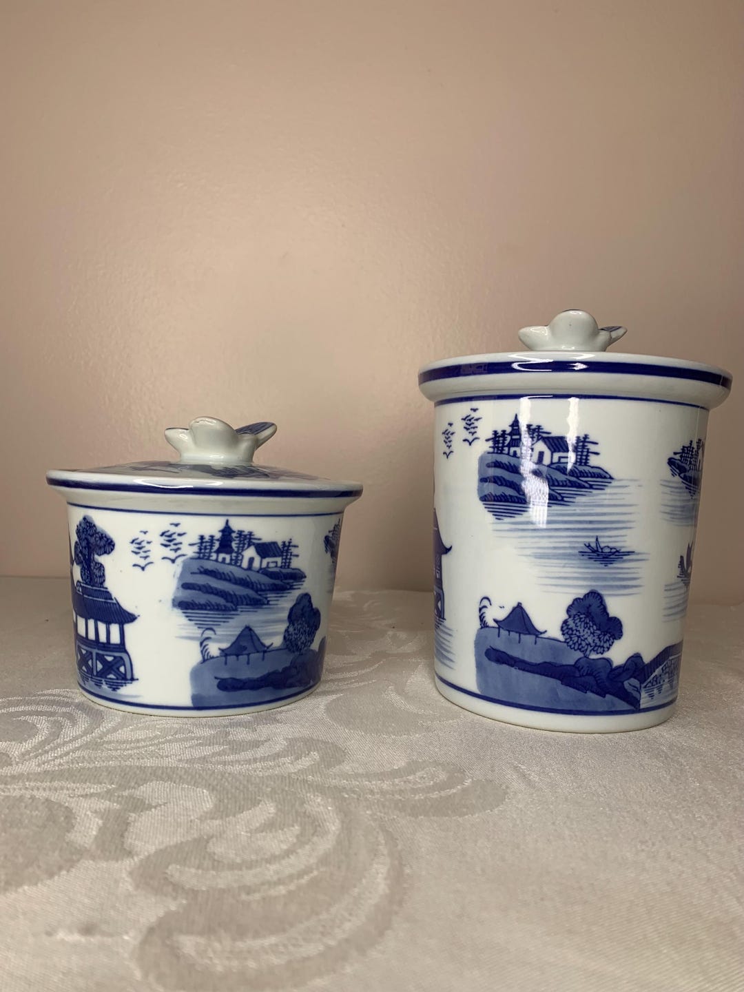 Blue Willow, Blue and White Canister Set - Etsy