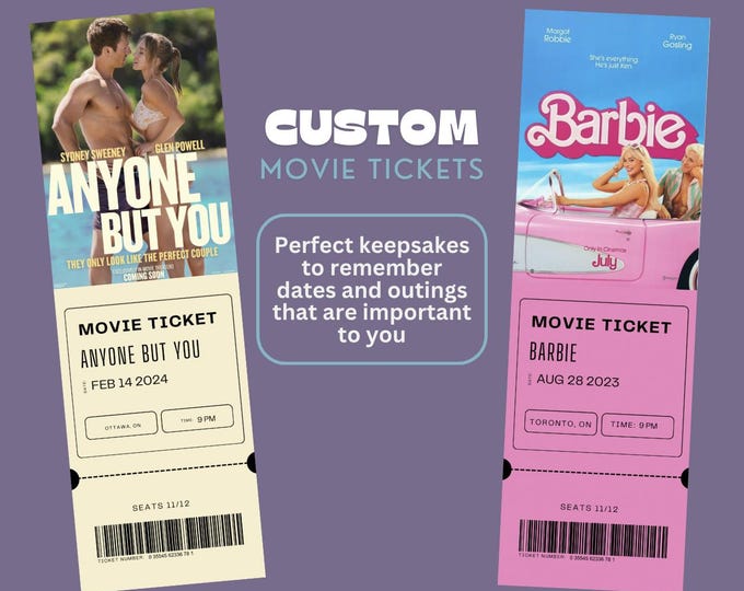 Custom Digital Movie Tickets - Etsy