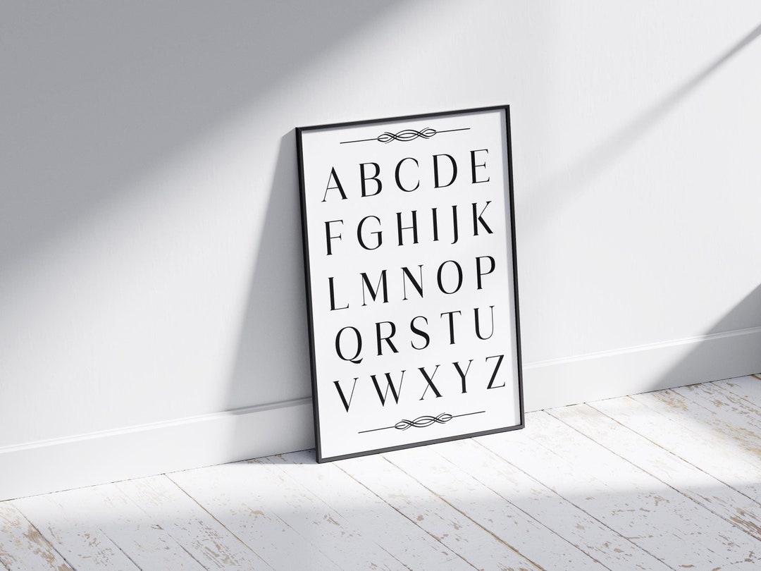 Elegant Alphabet Wall Art Poster, Modern Home Decor, Educational Art ...