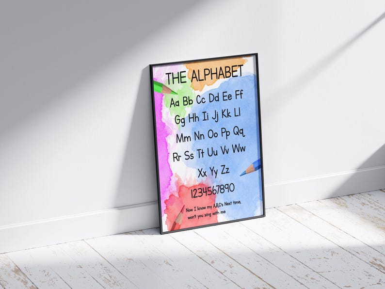 Colorful Watercolor ABC Alphabet Art Print, Nursery Decor, Kids Room ...