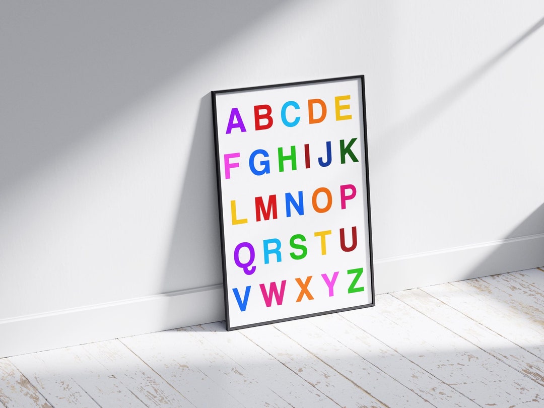 Colorful Alphabet Wall Art Print, Kids Room Decor, Educational Poster ...