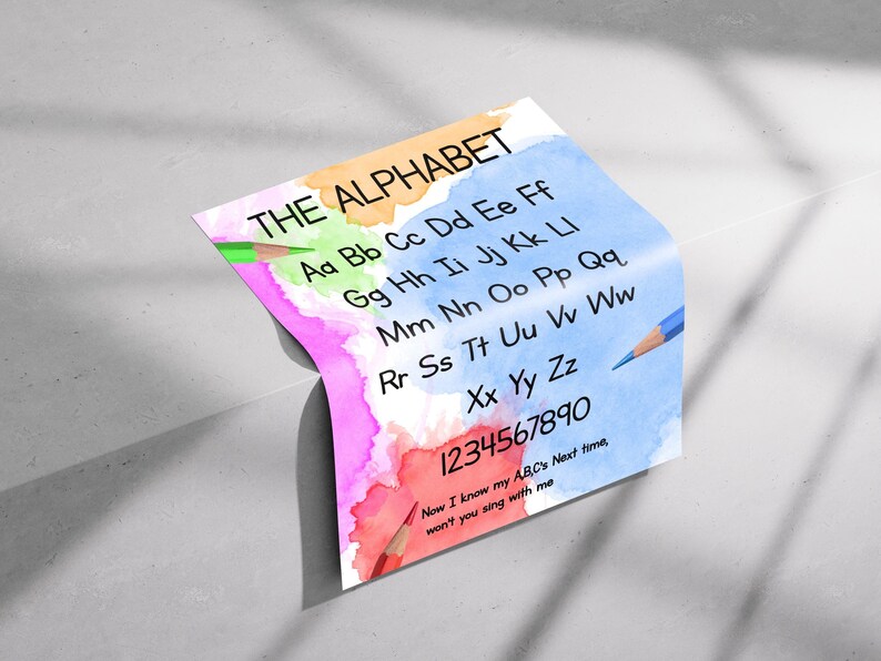 Colorful Watercolor ABC Alphabet Art Print, Nursery Decor, Kids Room ...