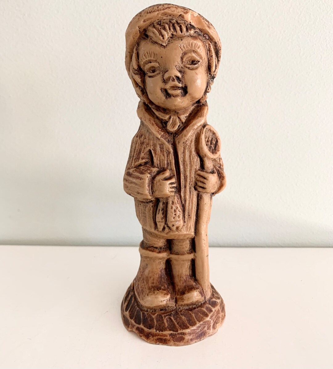 Vintage 60s Boy Fishing Figurine Beige Poly Resin Copy Verb - Etsy