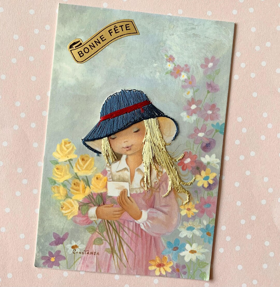 Used Vintage Postcard Bonne Féte Blond Girl by Constanza Spain 70s ...