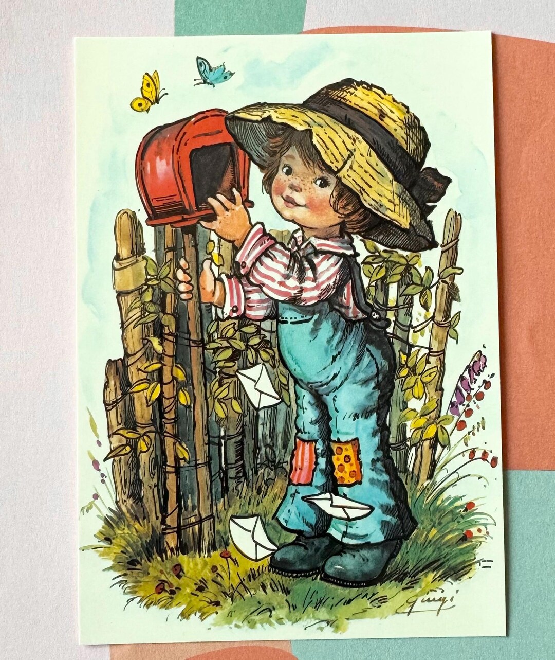 Vintage Postcard Cute Boy Looking in Mailbox 70s - Etsy