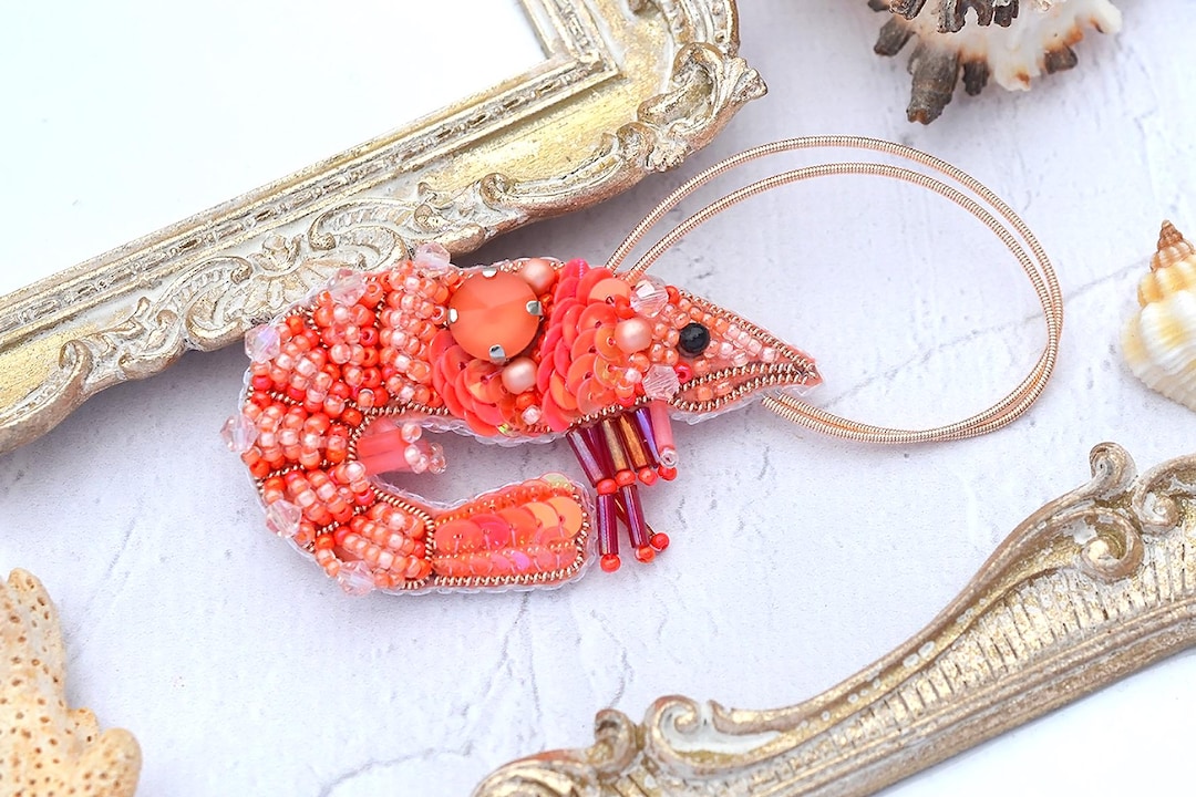 Beaded Brooch Kit 'shrimp', Tela Artis - DIY Jewelry Making, Bead ...