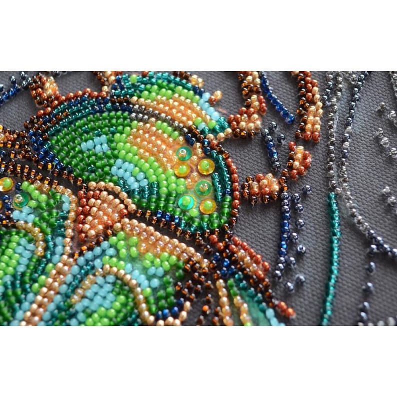 Emerald Beetle Bead Embroidery Kit | DIY Beaded Brooch Bug | Sparkling ...
