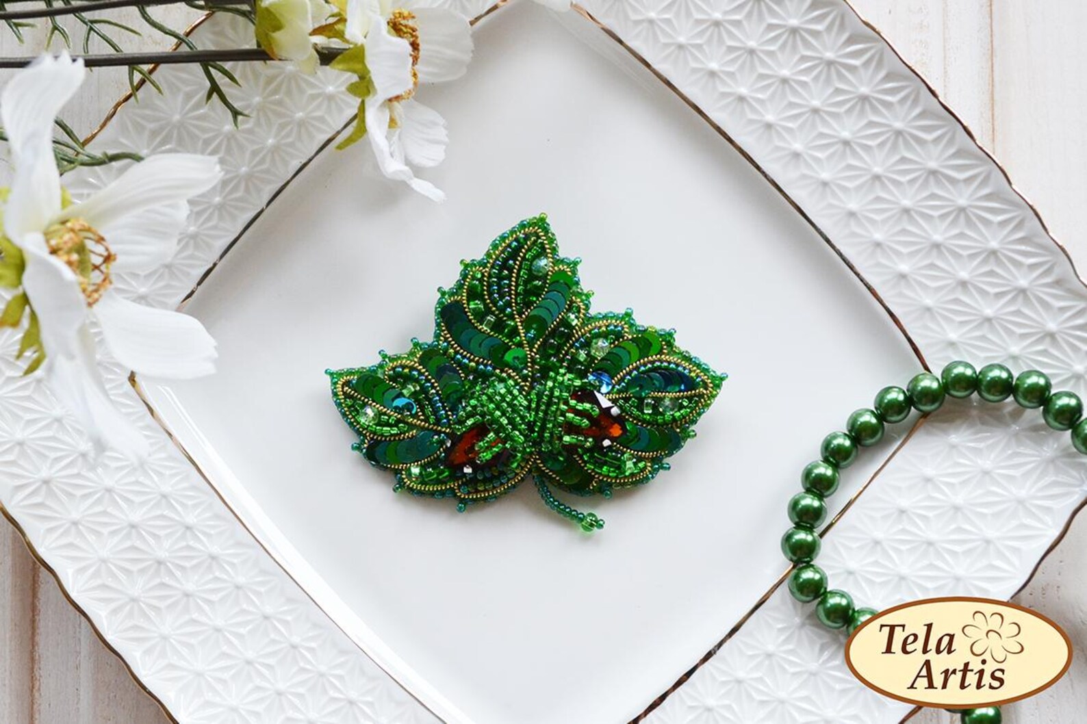 Beaded Brooch Kit 'hazel', DIY Jewelry Making, Bead Embroidery Craft ...
