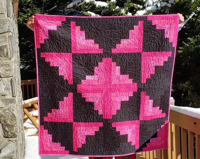 Handcrafted Log Cabin Quilt 48x48 Blanket , Gift-giving - Etsy