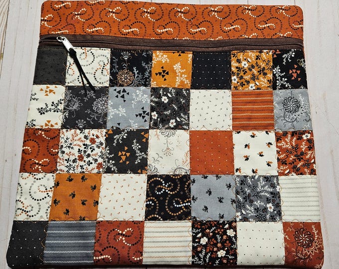 Quilted Cross Stitch Project Bag Patchwork Project Bag " Rustic Gatherings " - Etsy