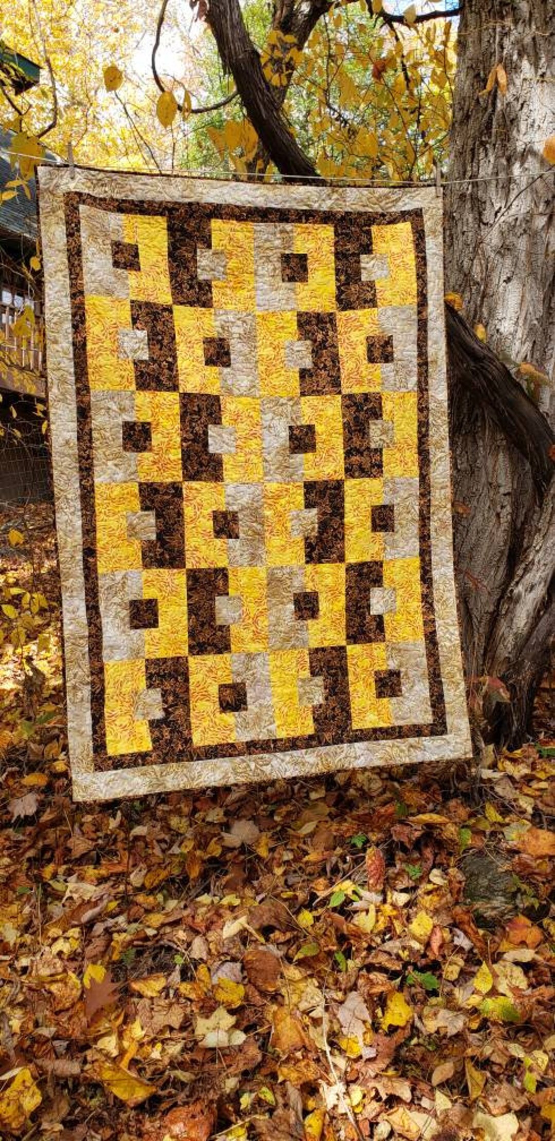 Handmade Batik Quilt, Autumn Colors (42x60 Inch) - Etsy