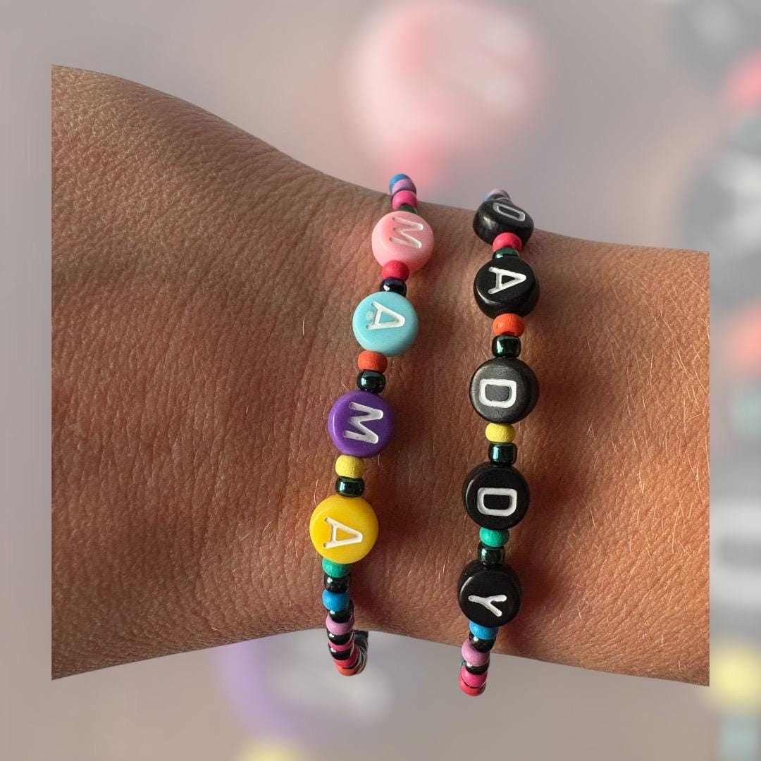 Personalised Beaded Name Bracelet: Rainbow Friendship Jewellery - Etsy