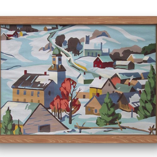 Printable Vintage Paint by Number Snow Covered Village 31H - Etsy