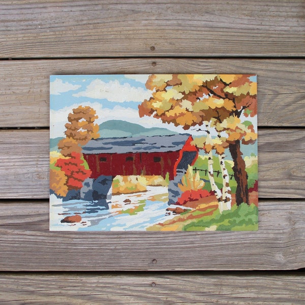 Vintage Fall Paint by Number Painting - Etsy