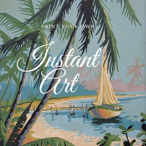 Printable Vintage Paint by Number Completed "secluded Cove 3n2" Instant ...