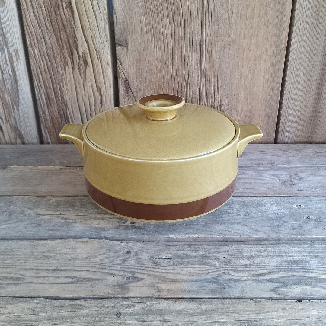Vintage Ekco Eterna Canoe Lidded Stoneware Covered Casserole Dish ...