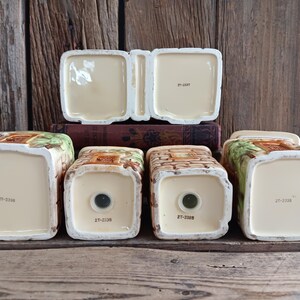 Vintage Cottage Ware Style Set Ceramic Creamer Sugar Jam Jelly Caddy ...