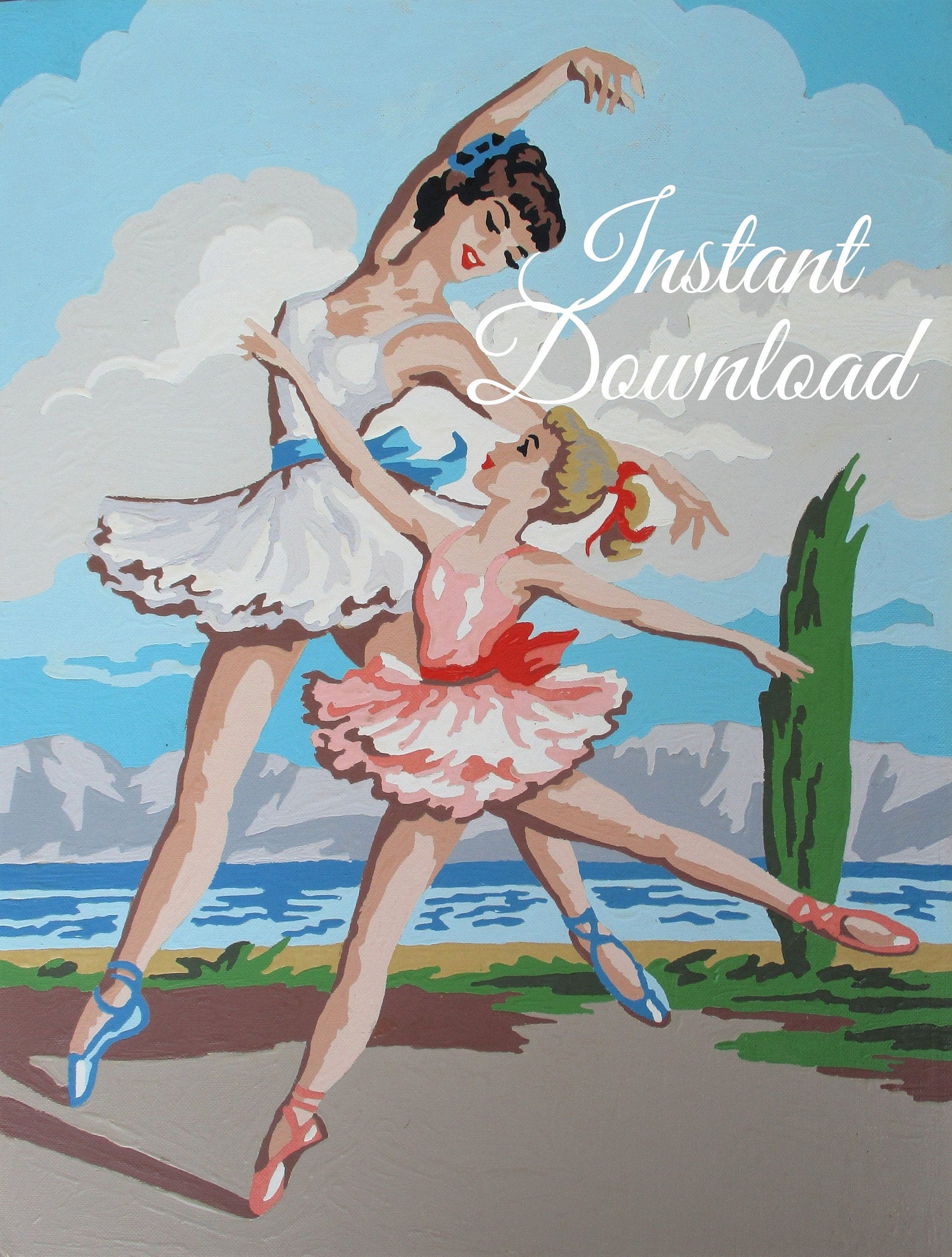 Instant Download Vintage Paint by Number Completed grand - Etsy