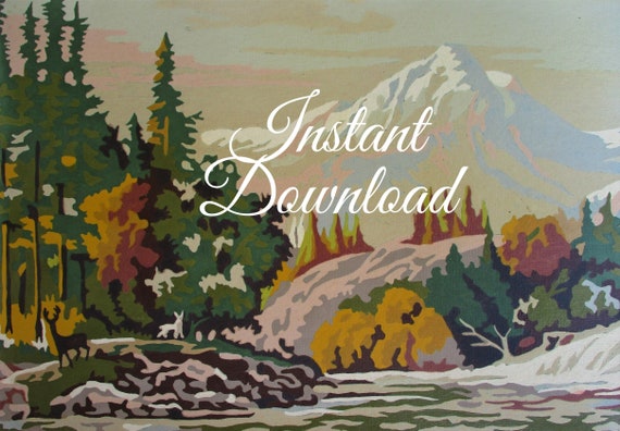 Instant Download Vintage Paint by Number Completed - Etsy