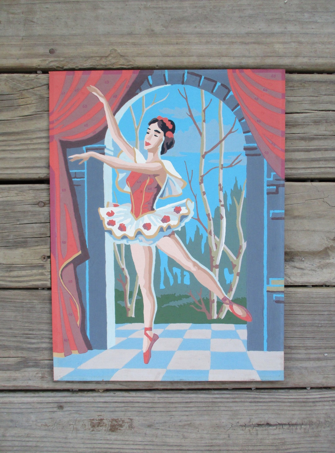 Vintage Paint by Number Painting Ballerina Tänzerin "Arabesque ...