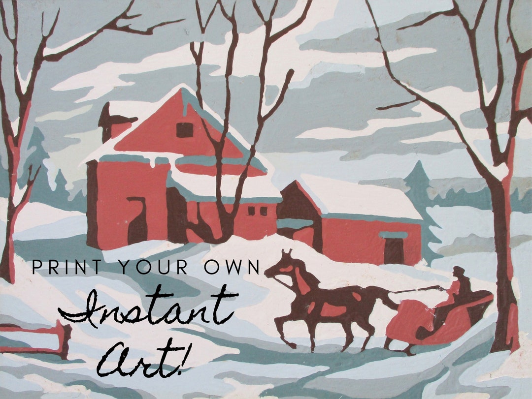 Instant Download Vintage Paint by Number Completed "winter Snow" 7D ...