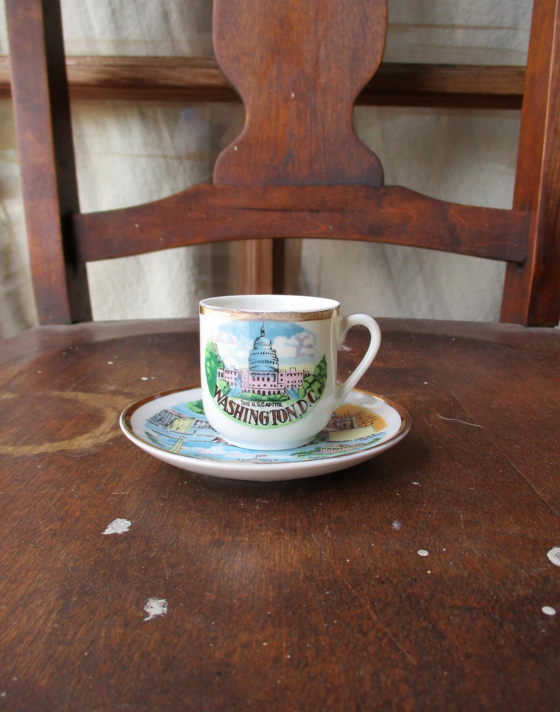 State Souvenir Cup and Saucer Washington DC Vintage Small - Etsy