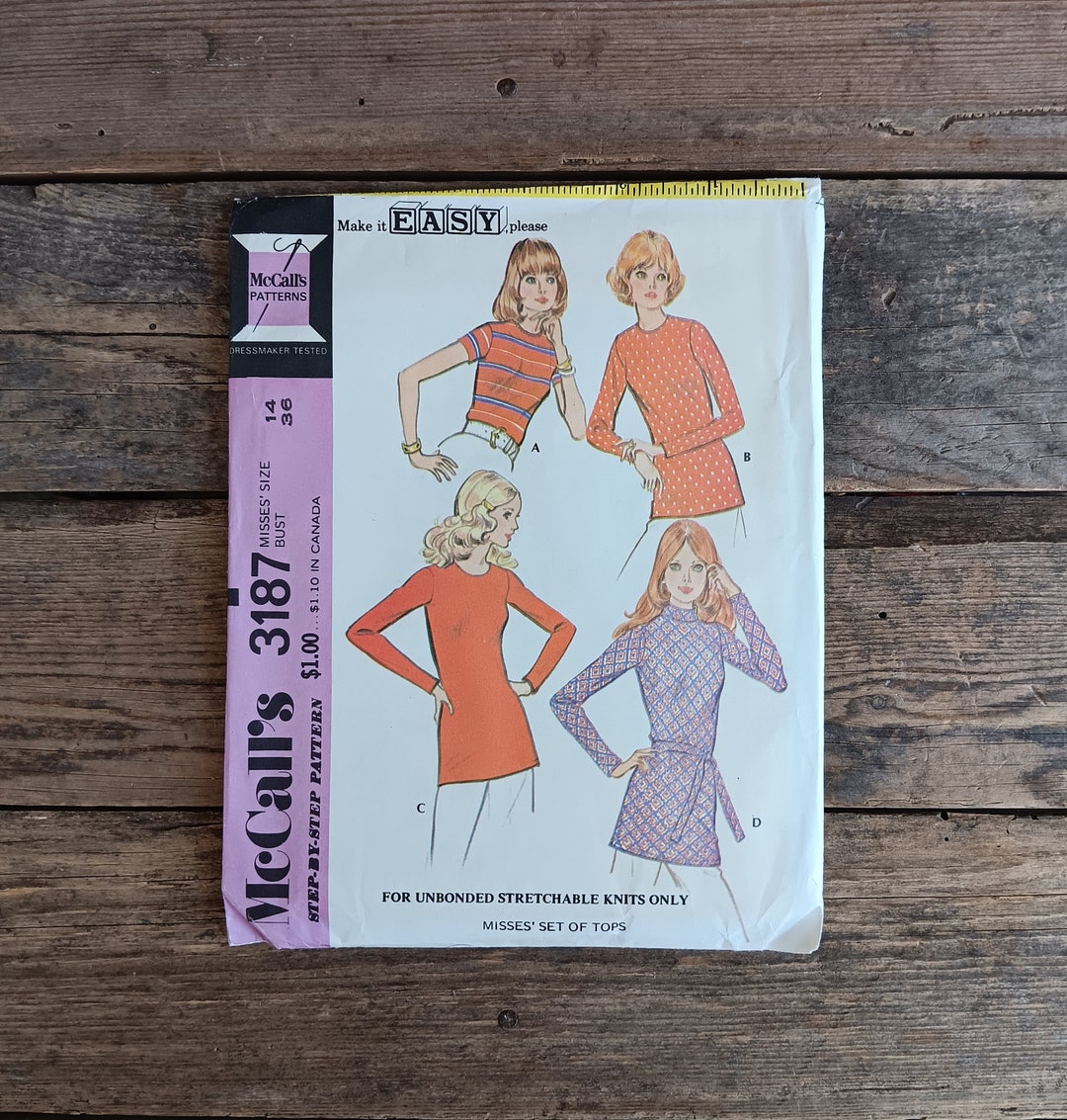 Mccall's 3187 Sewing Pattern UNCUT Vintage 70s Size 14 Bust 36 - Etsy