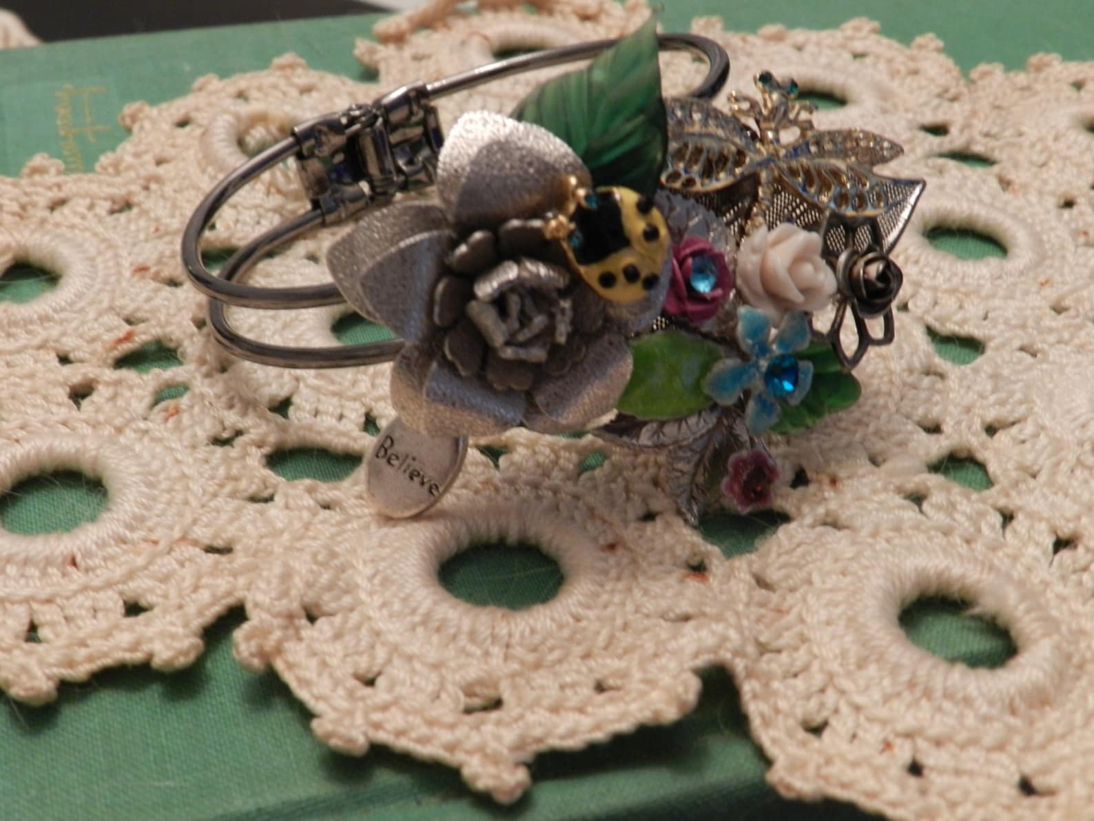 Sweet Roses COLLAGE Cuff Braceletassemblageooakrepurposed - Etsy