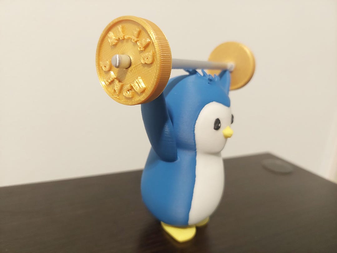 Pudgy Penguins Figurine Lifting PENGU Token Crypto Coin Bitcoin ...