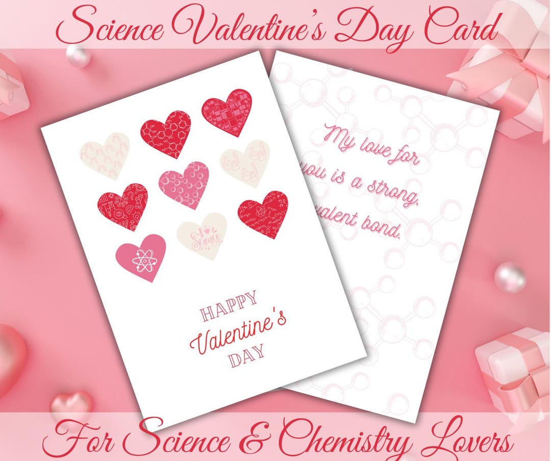 Science Valentine's Day Card, Fun & Design for Celebrating Science Love ...