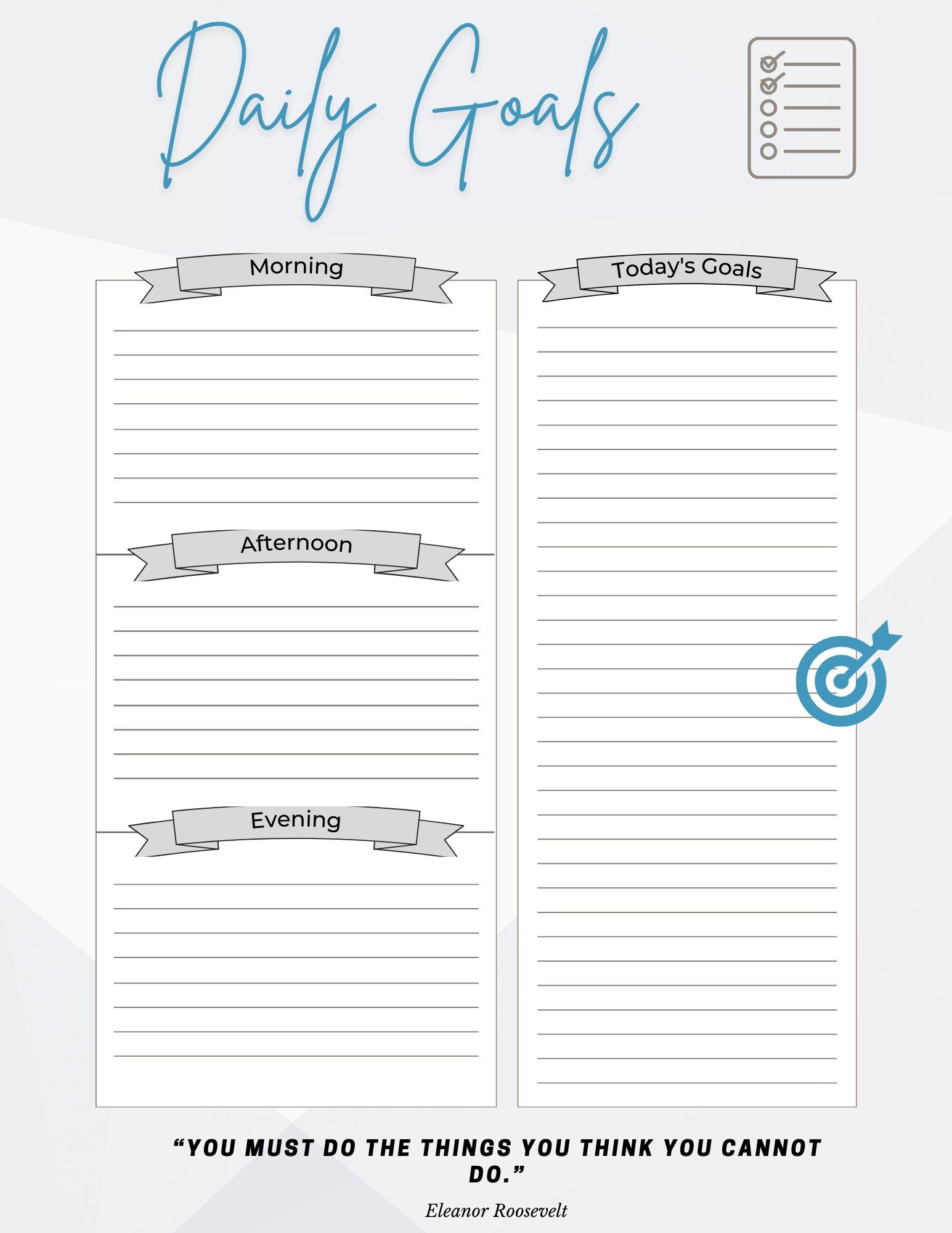 Comprehensive Goals Tracker: Short, Long-term, Daily, and Monthly Goal ...