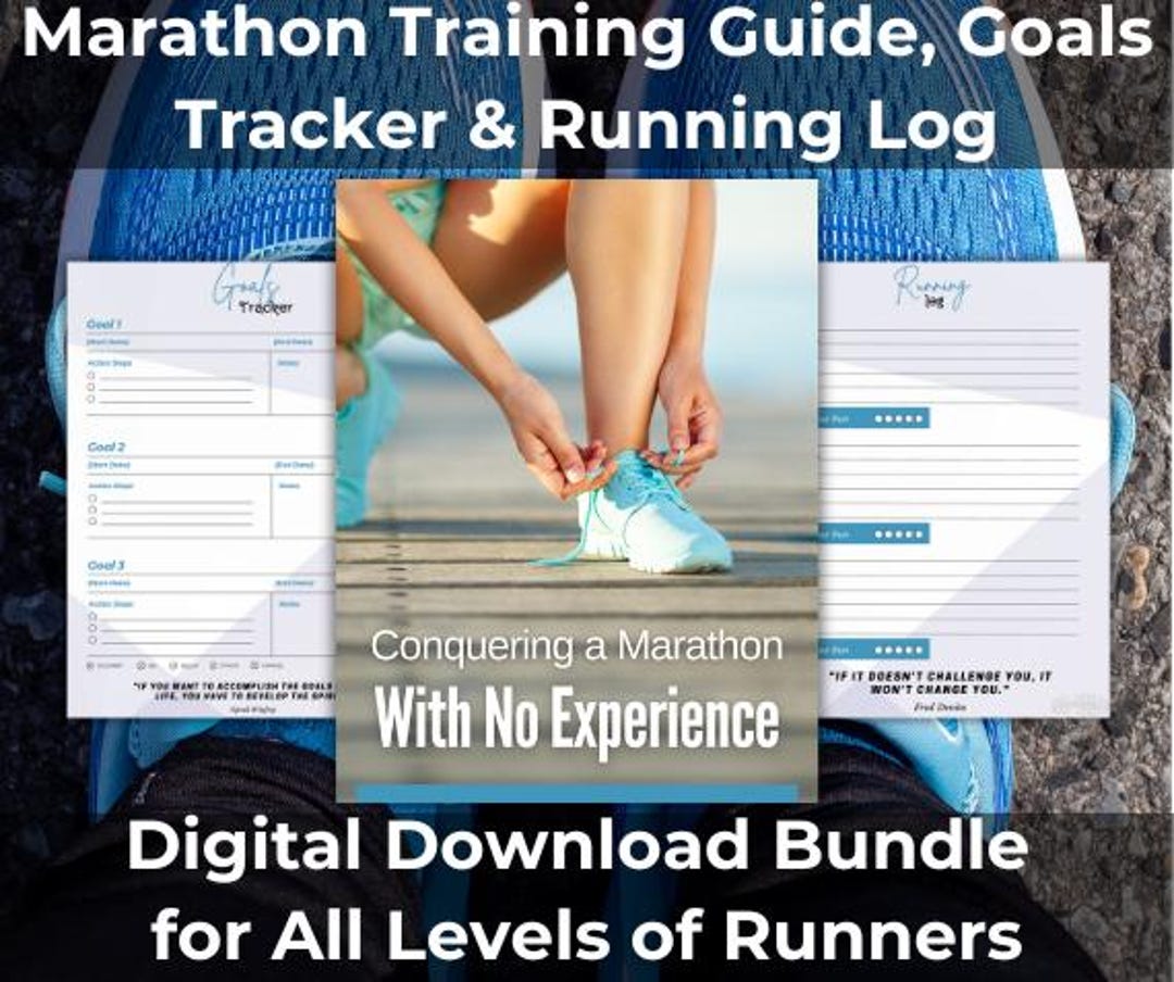Marathon Training Guide Bundle, Running Ebook With Goals Tracker ...