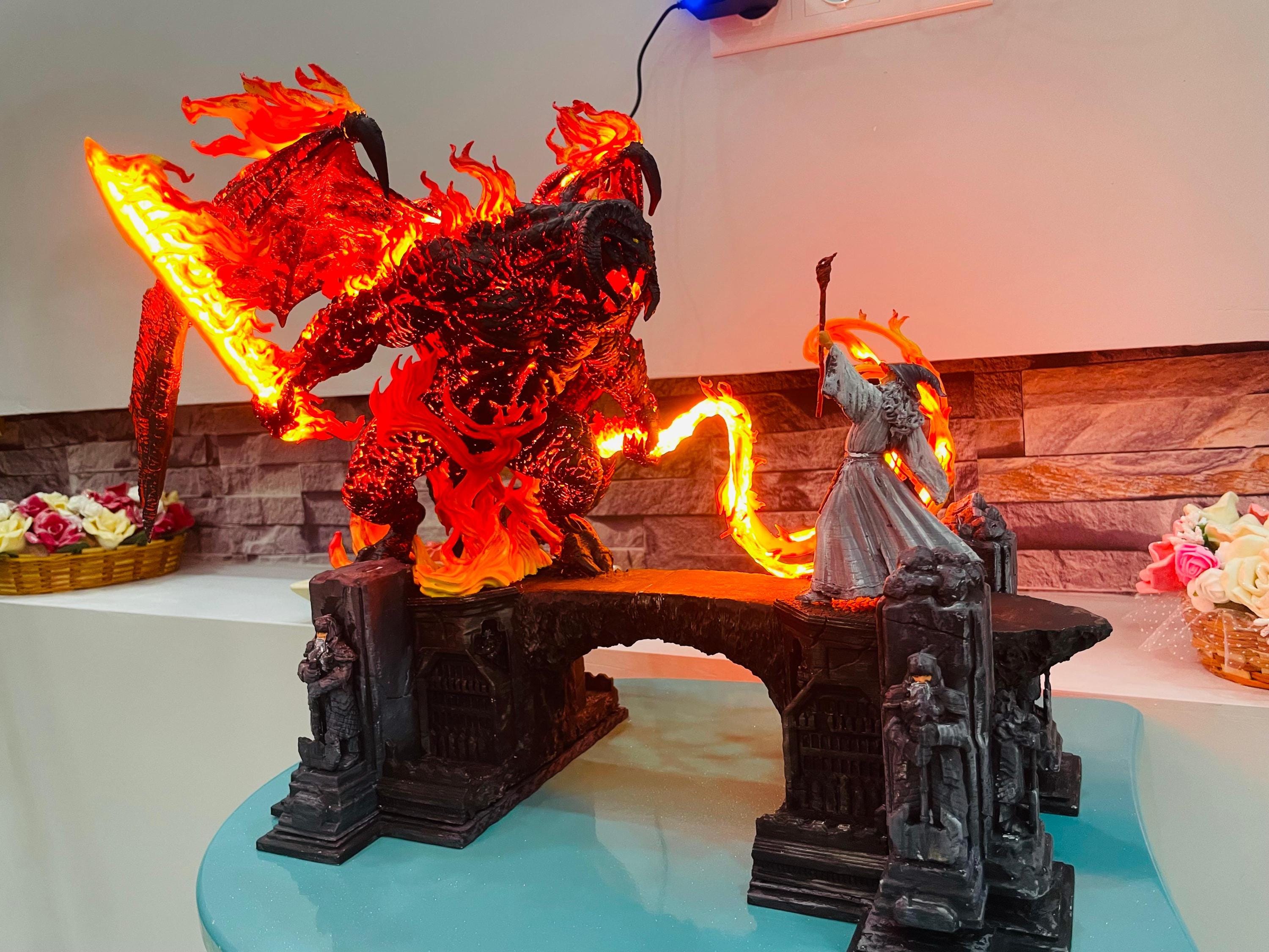Epic Balrog Vs Gandalf Diorama LED Modification - Large Size, Balrog ...