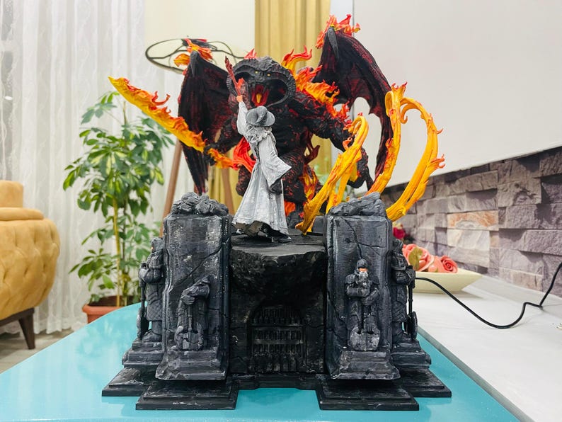 Epic Balrog Vs Gandalf Diorama LED Modification Large Size, Balrog ...