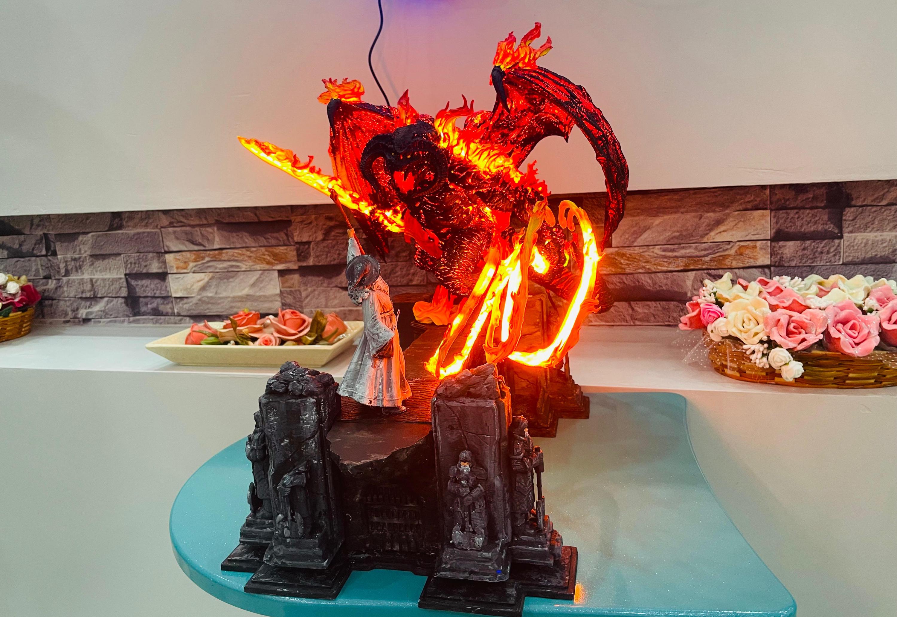 Epic Balrog Vs Gandalf Diorama LED Modification Large Size, Balrog ...
