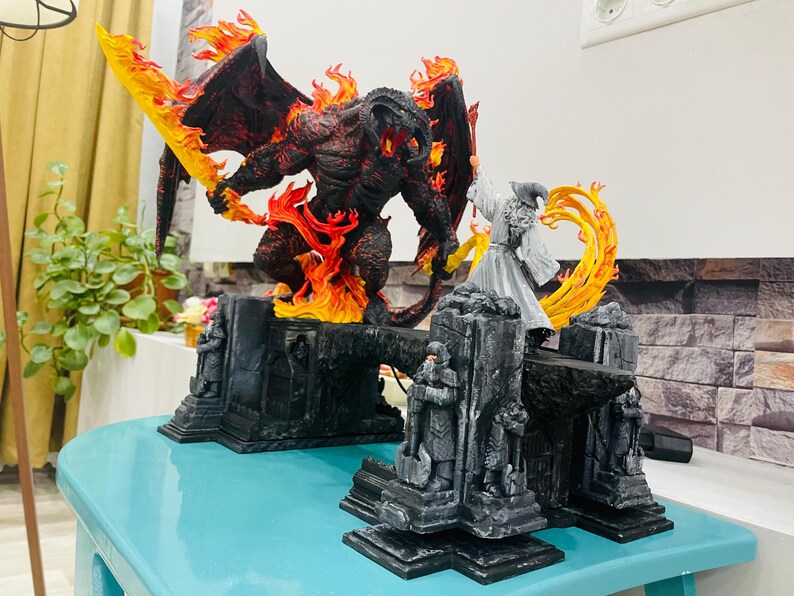 Epic Balrog Vs Gandalf Diorama LED Modification Large Size, Balrog ...