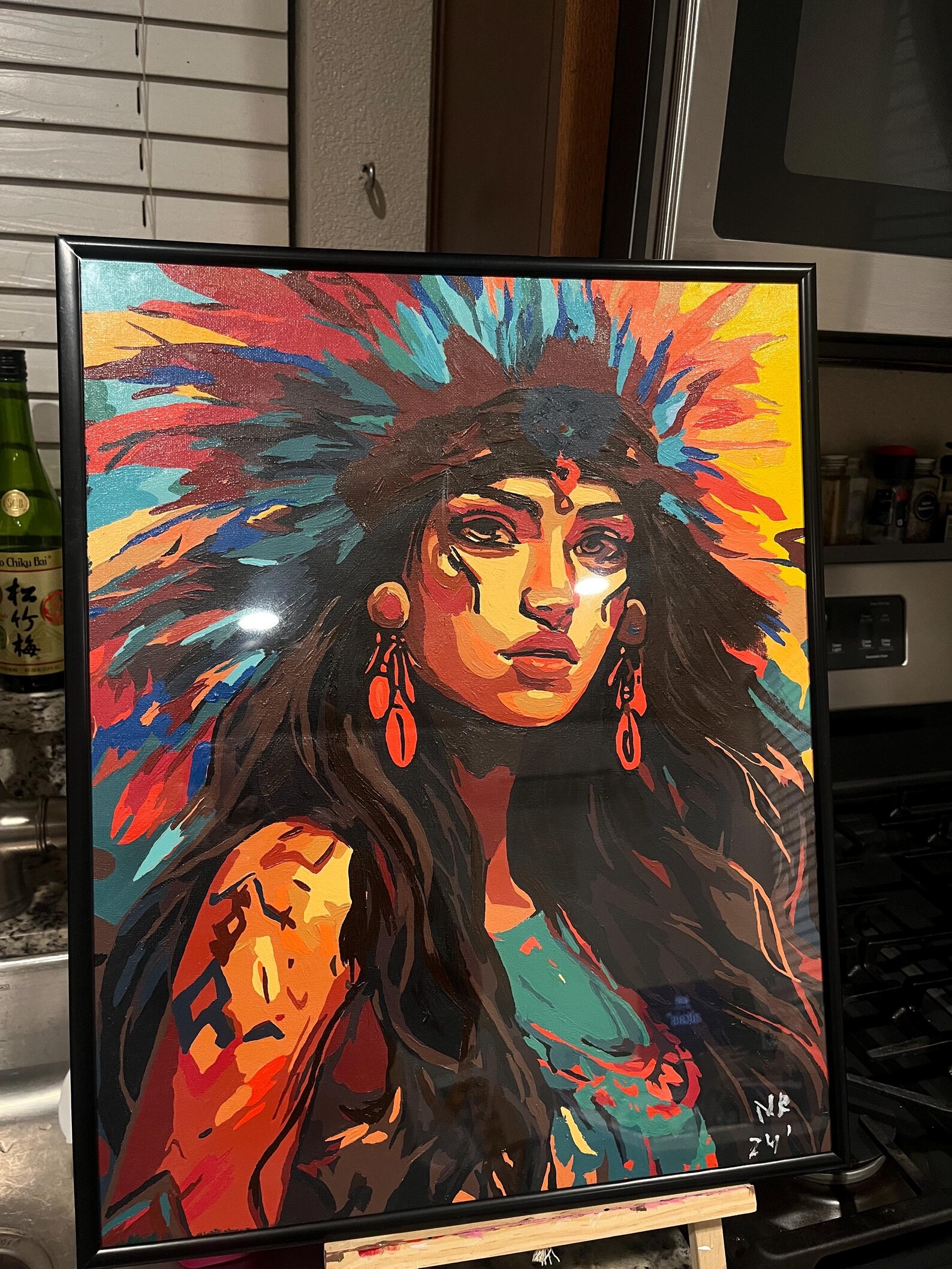 2024 Spring Collectionindian Tribal Women on Canvas, 16x20signed and ...
