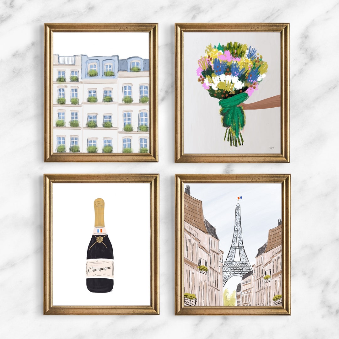 Set of 4 Paris Art Prints Giclee Art Prints Gallery Wall - Etsy