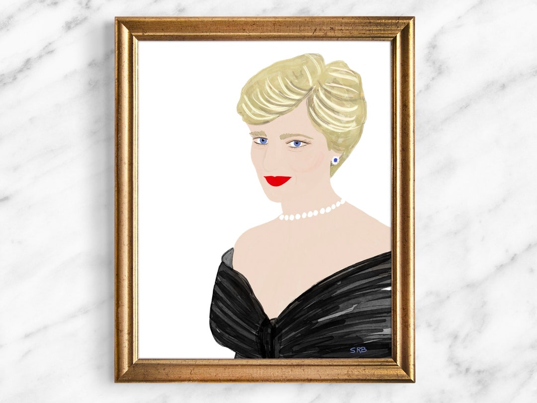 Princess Diana Giclee Art Print, Fashion Illustration, Fashion Wall Art ...
