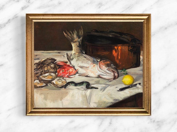 Manet Fish Still Life Giclee Art Print French Vintage Fine - Etsy