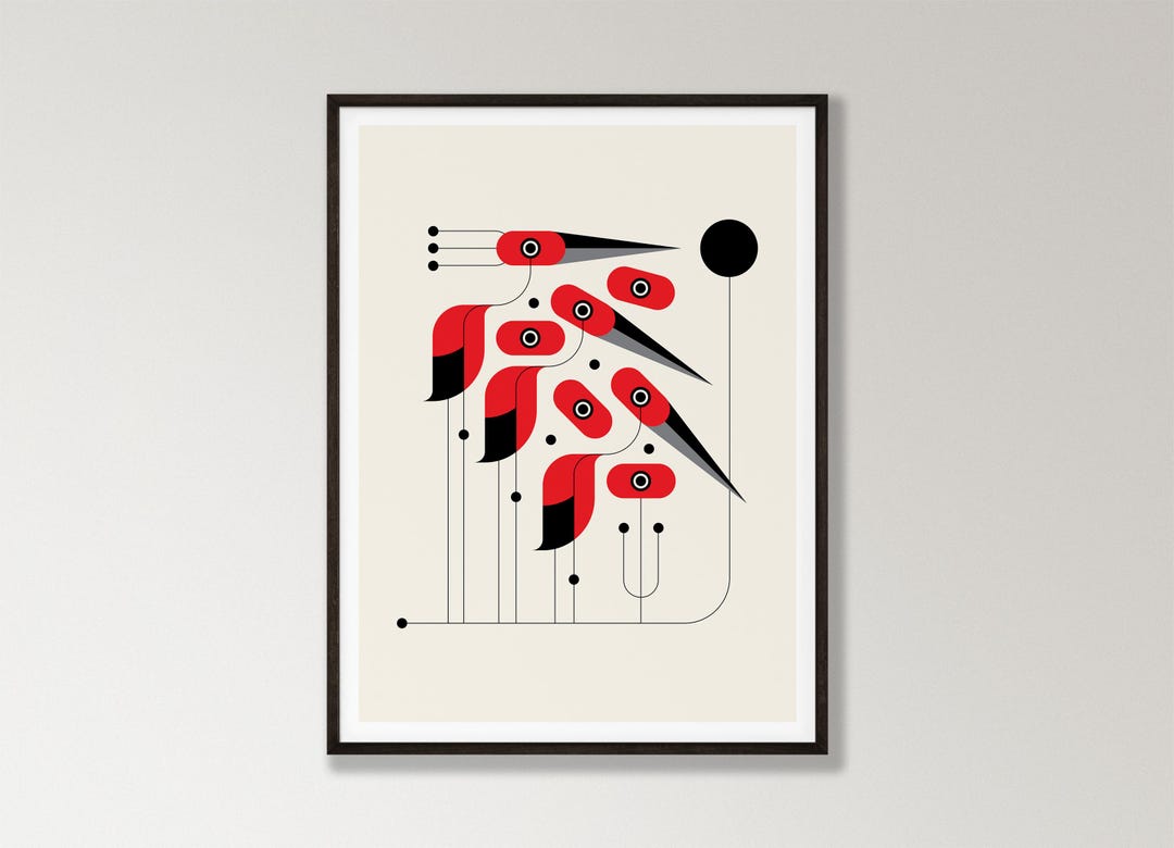 BIRD'S EYE VIEW : Wall Art / Modernist Illustration / Gift Idea ...