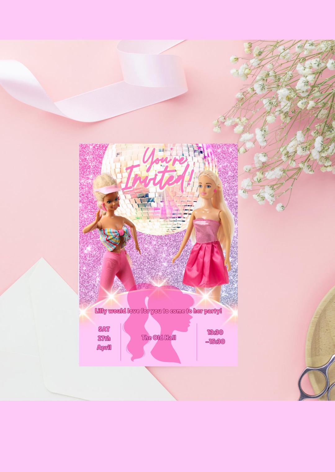 Barbie Theme Invitation | Barbie Pink | Barbie Digital Download ...