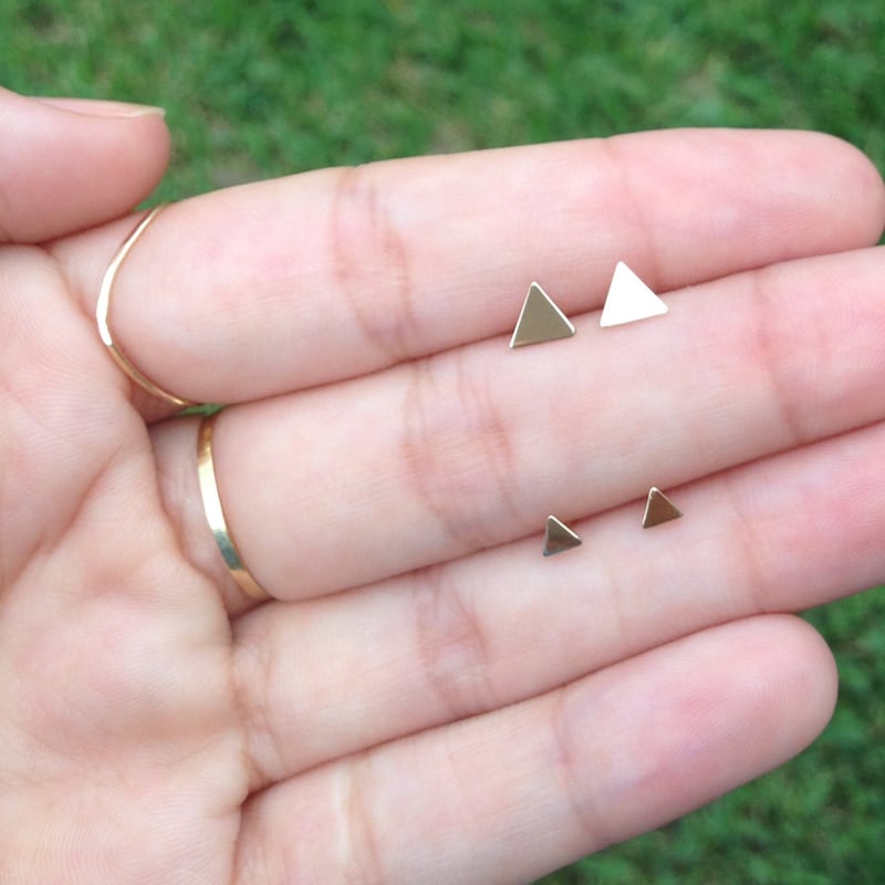 Gold Triangle Earrings - Etsy