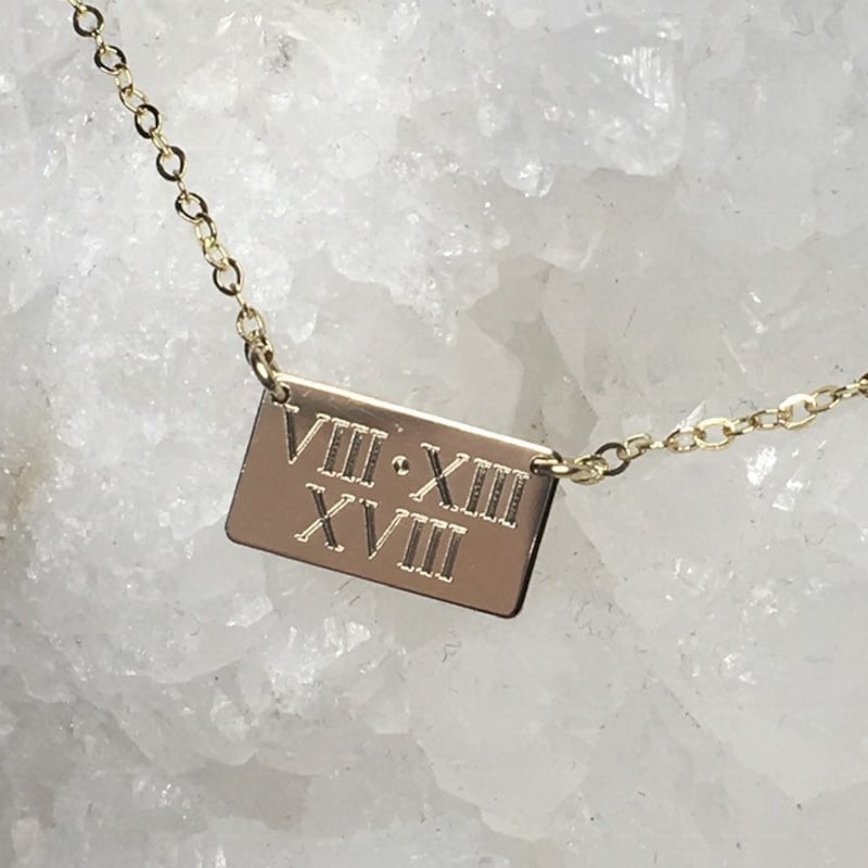 Roman Numeral Necklace - Etsy